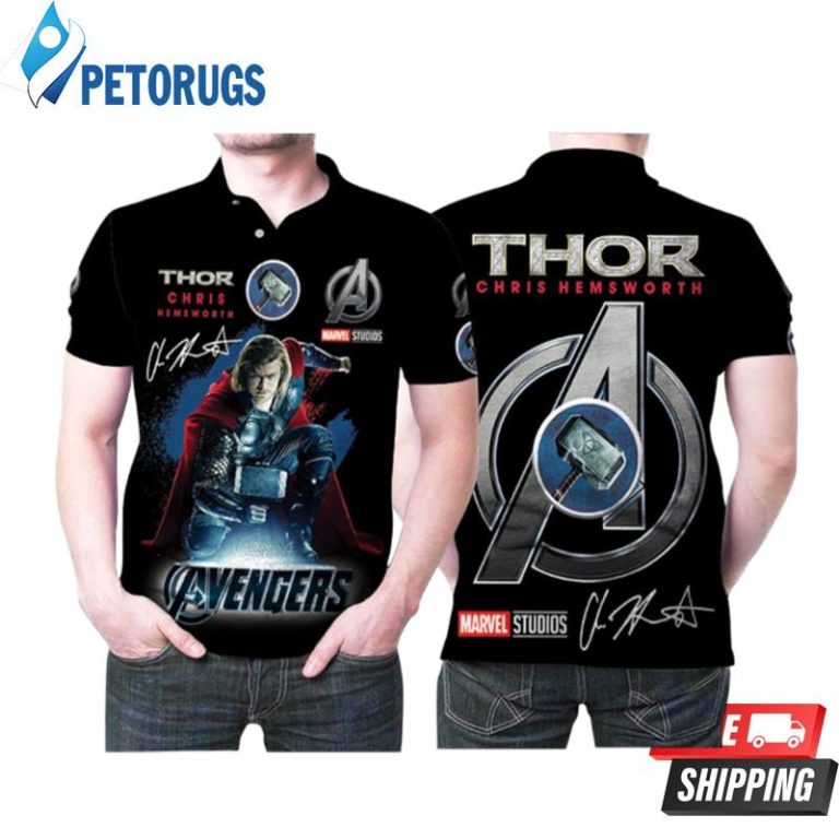 Thor Chris Hemsworth Studios Avengers Superhero Signed Polo Shirt - Hot ...